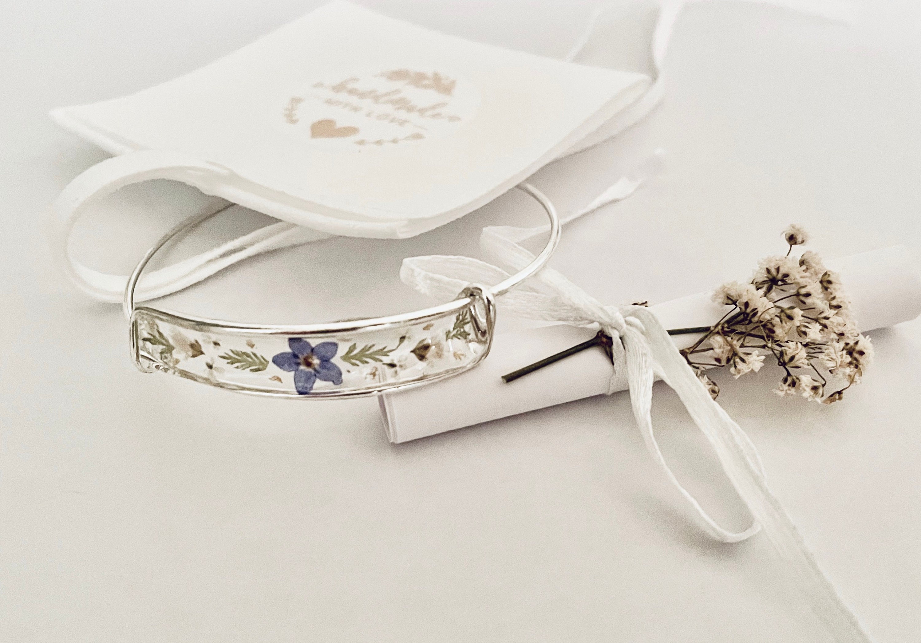 Forget Me Not Resin Bracelet - Etsy