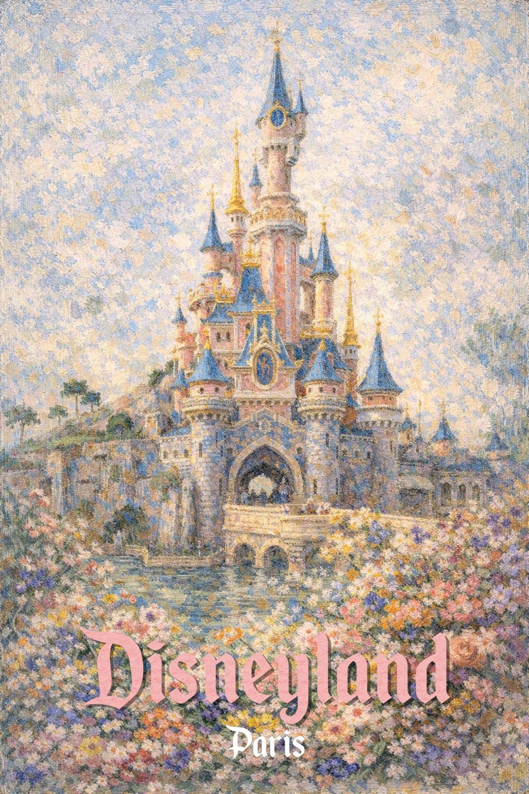 Disneyland Paris Illustration / Poster, Printable Impressionist Art ...