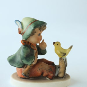 Vintage 1960s TMK 3 Hummel Figurine singing Lesson Featuring Boy Singing to Bird Etsy