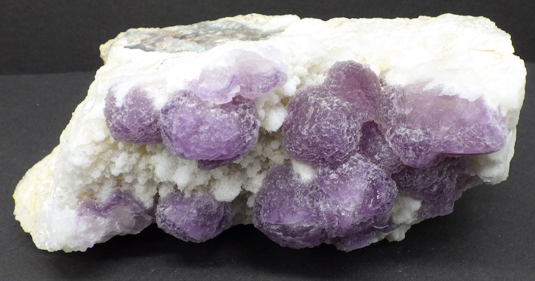 White Matrix and Etched Purple Fluorite on Top With Teal Fluorite in ...
