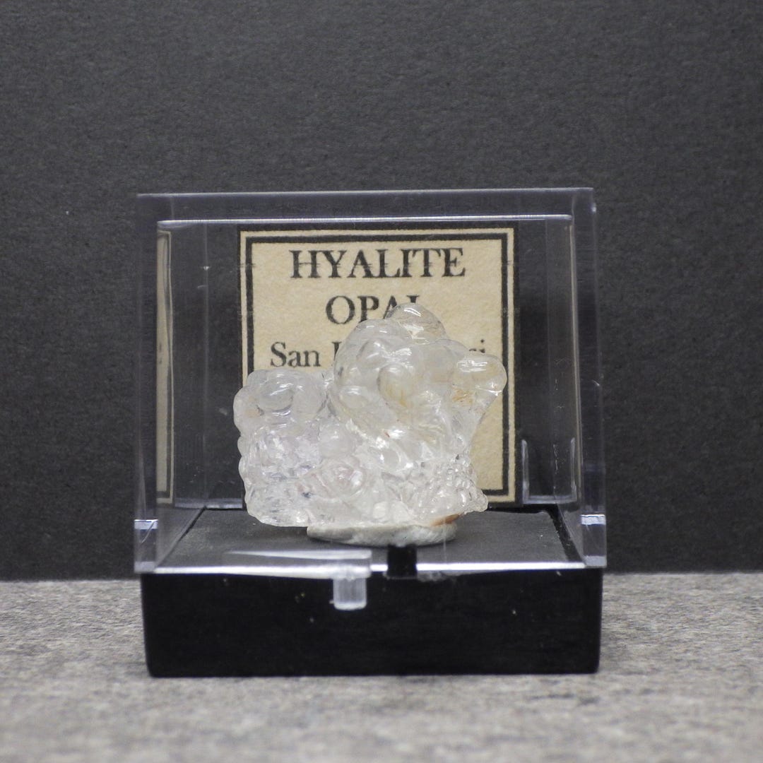 Hyalite Opal Specimen in Perky Box With ID Label Beautiful Formations ...