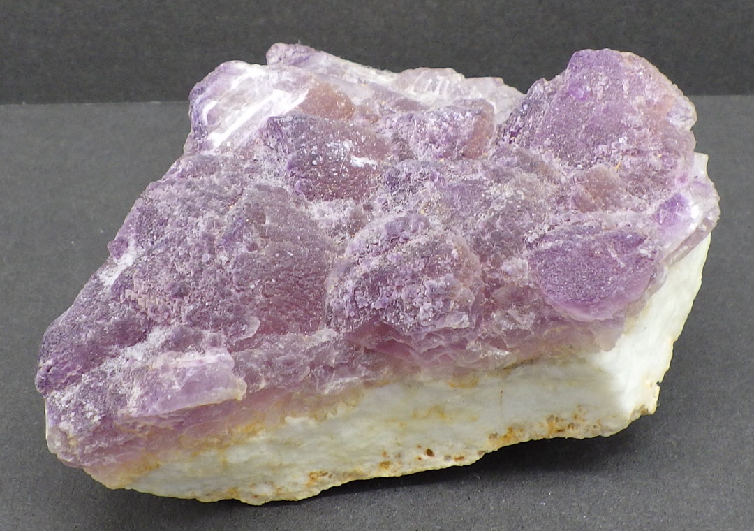 White Matrix and Etched Purple Fluorite on Top La Lupita Mine Navidad ...