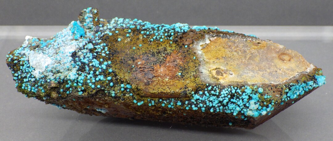 Beautiful Blue Botryoidal Chrysocolla, Limonite and Tenorite on Quartz ...