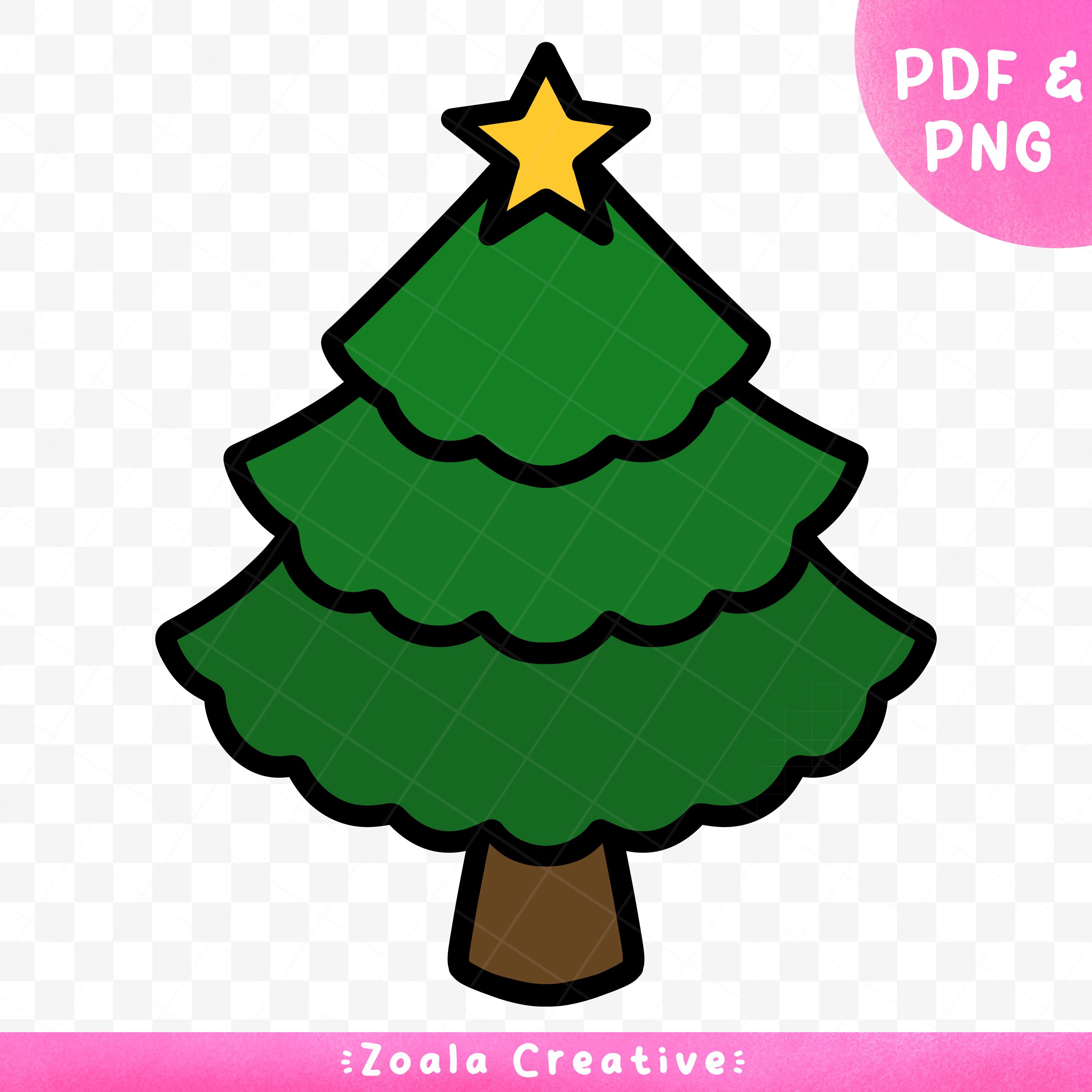 Simple Cartoon Christmas Tree Clipart, DIY Craft - Printable Download ...