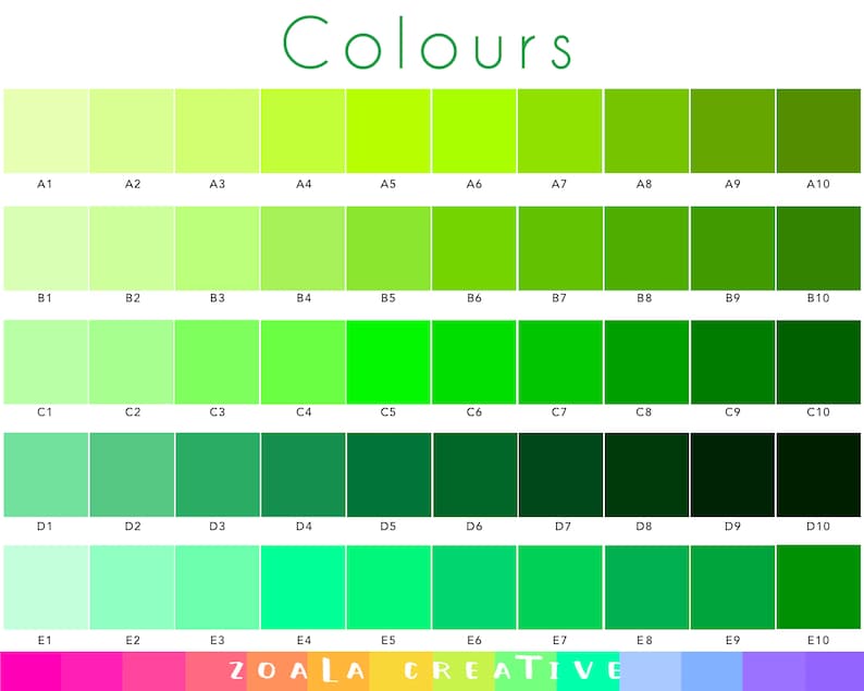 50 Shades of Green 12 X 12 Digital Paper - Instant Download Bundle for ...