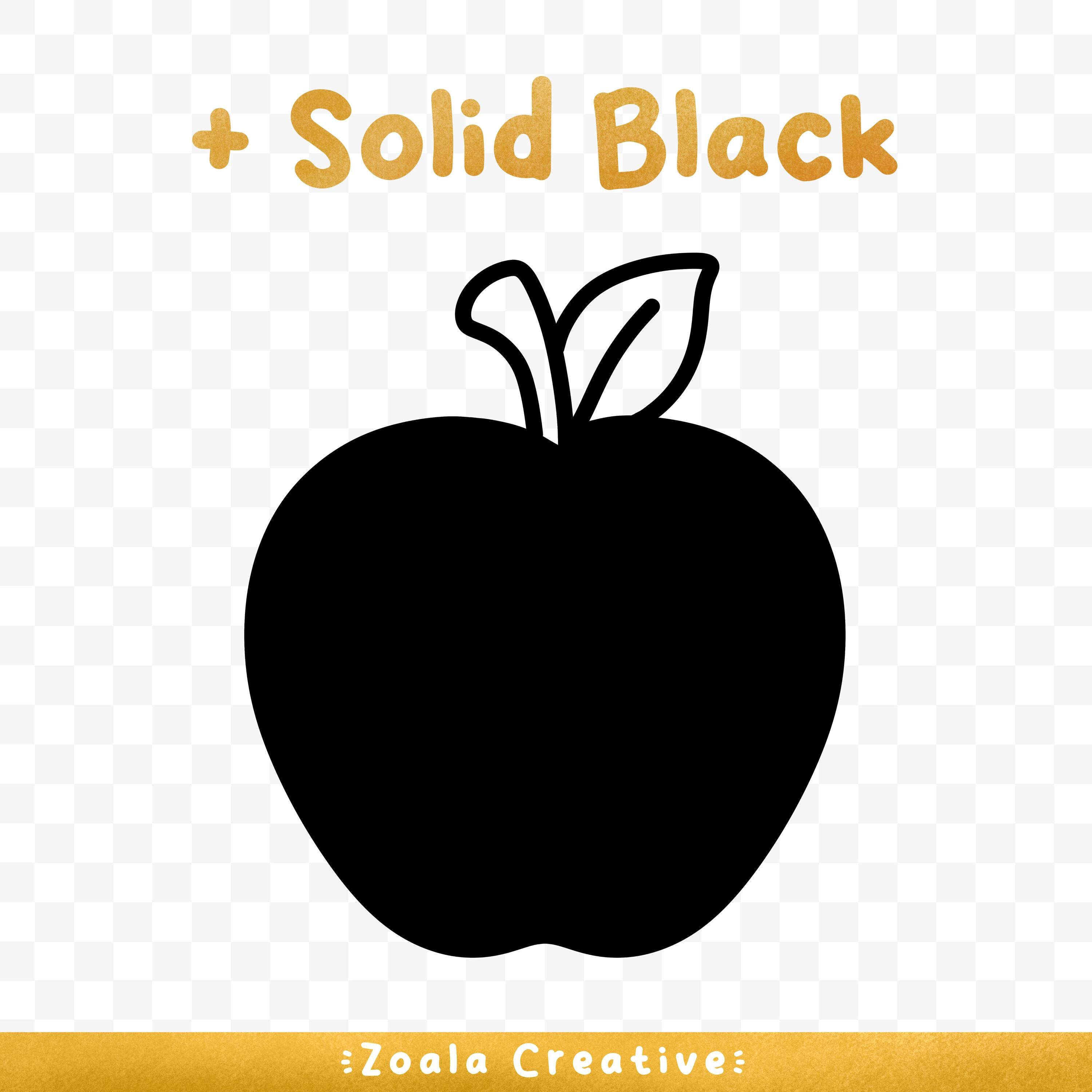 Simple Cartoon Apple Template Outline, DIY Craft - Printable Solid ...