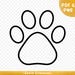 Simple Black Paw Print Outline Template, DIY Craft - Daycare Clipart ...