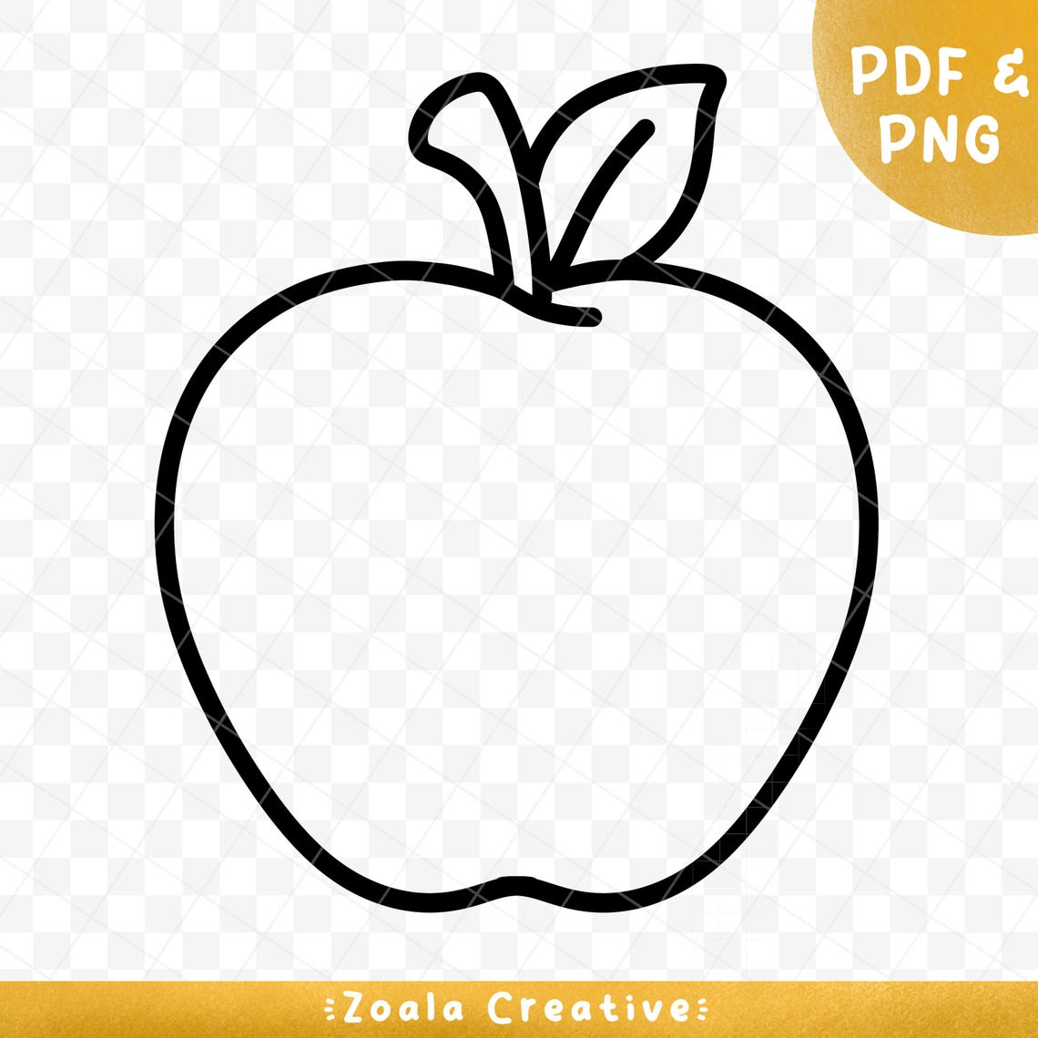 Simple Cartoon Apple Template Outline, DIY Craft - Printable Solid ...