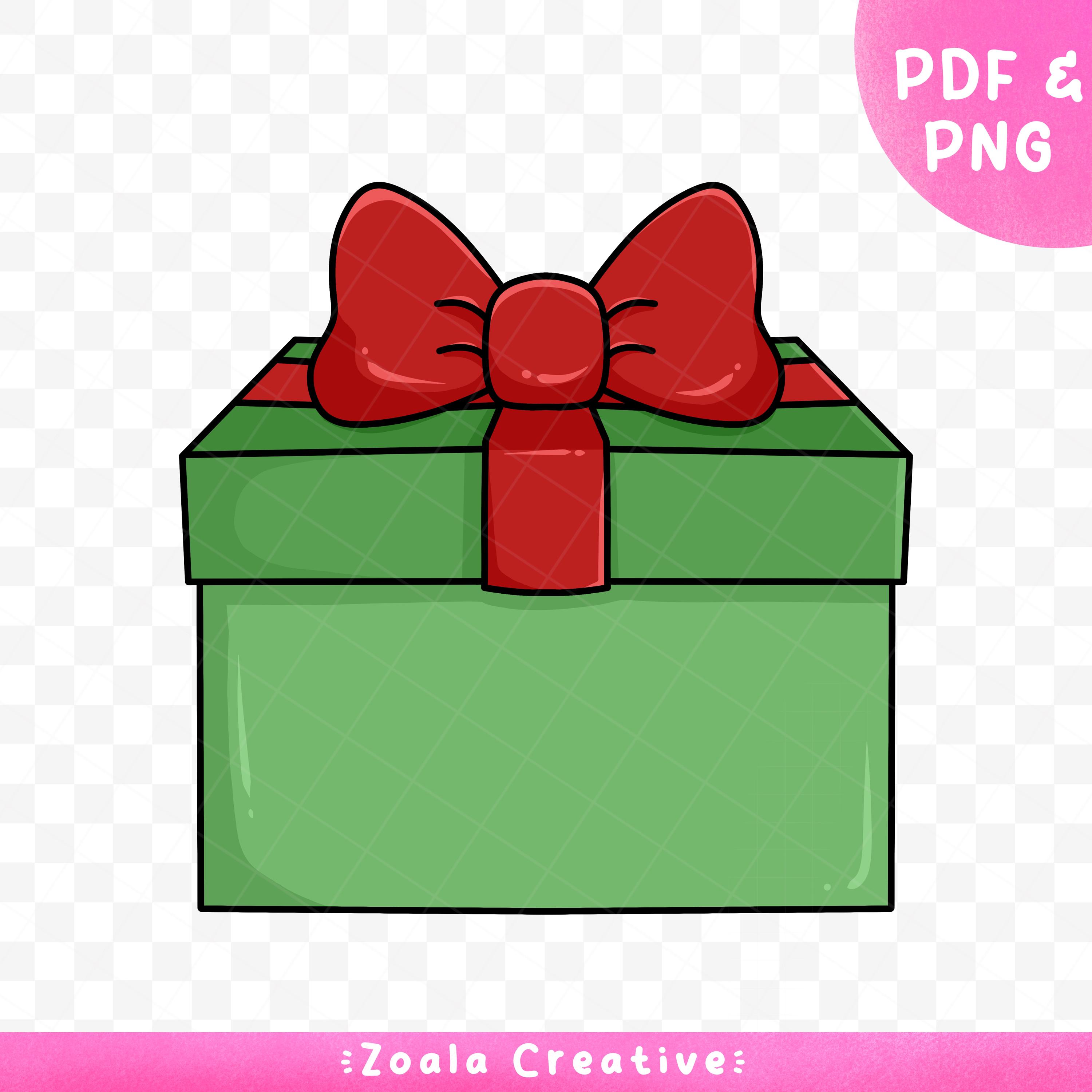 Simple Cartoon Christmas Gift Box With Bow Clipart, DIY Craft ...