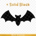 Simple Black Bat Outline Templates, DIY Craft - Printable Solid Black ...