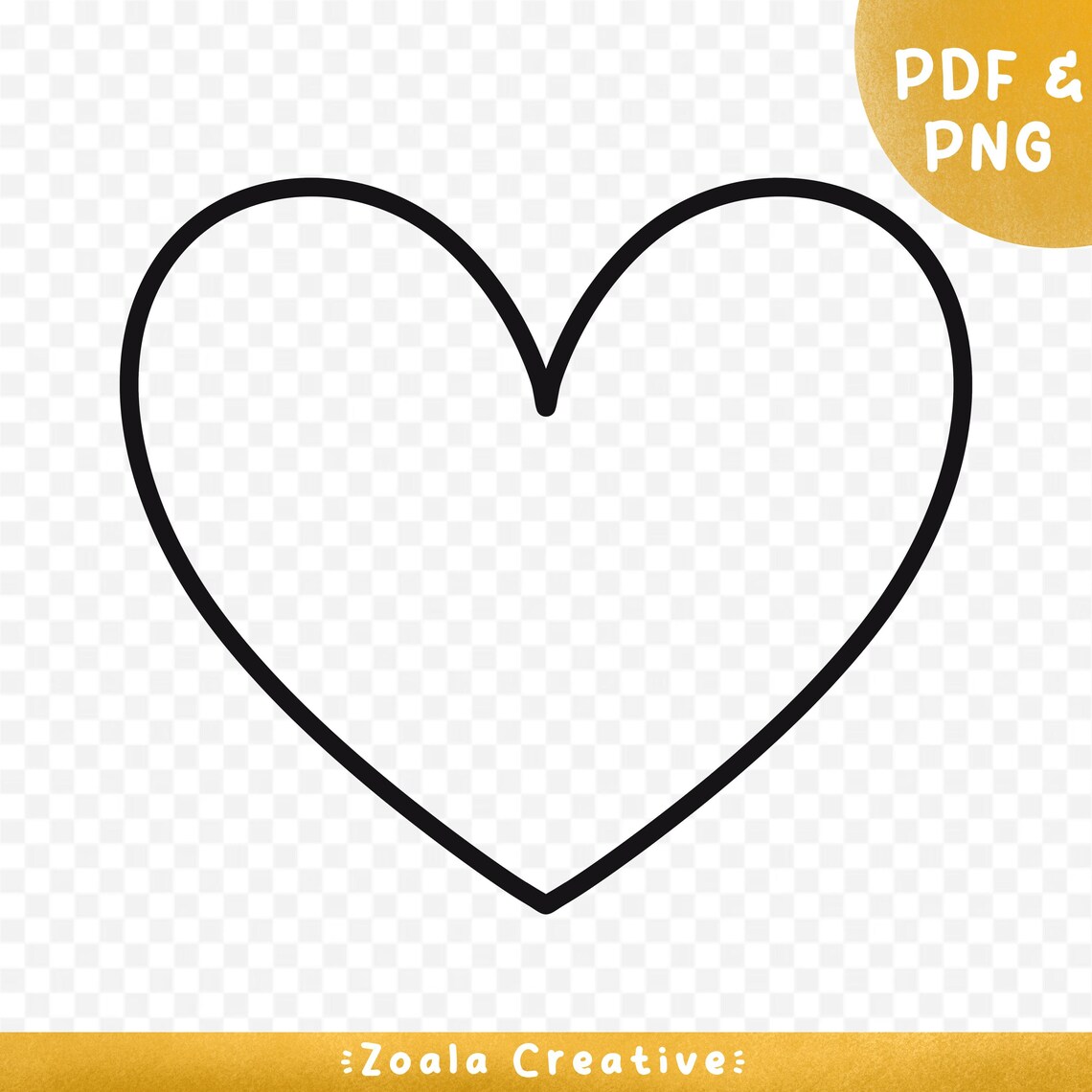 Simple Black Heart Outline Template, DIY Craft - Daycare Activities ...