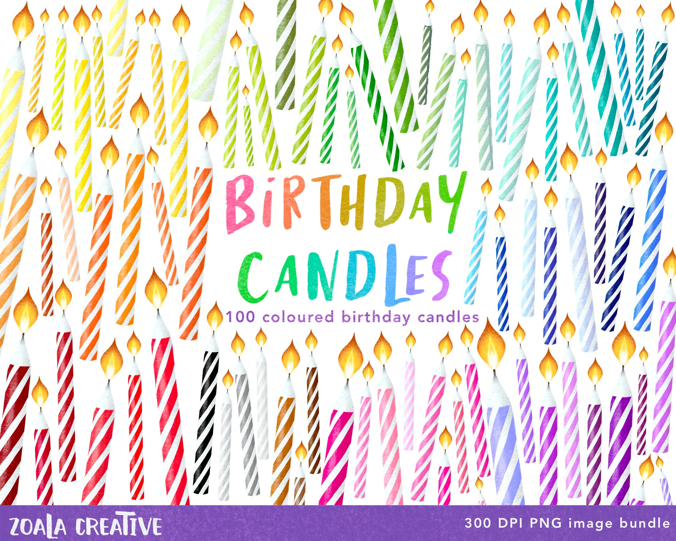 Purple Birthday Candle Clip Art