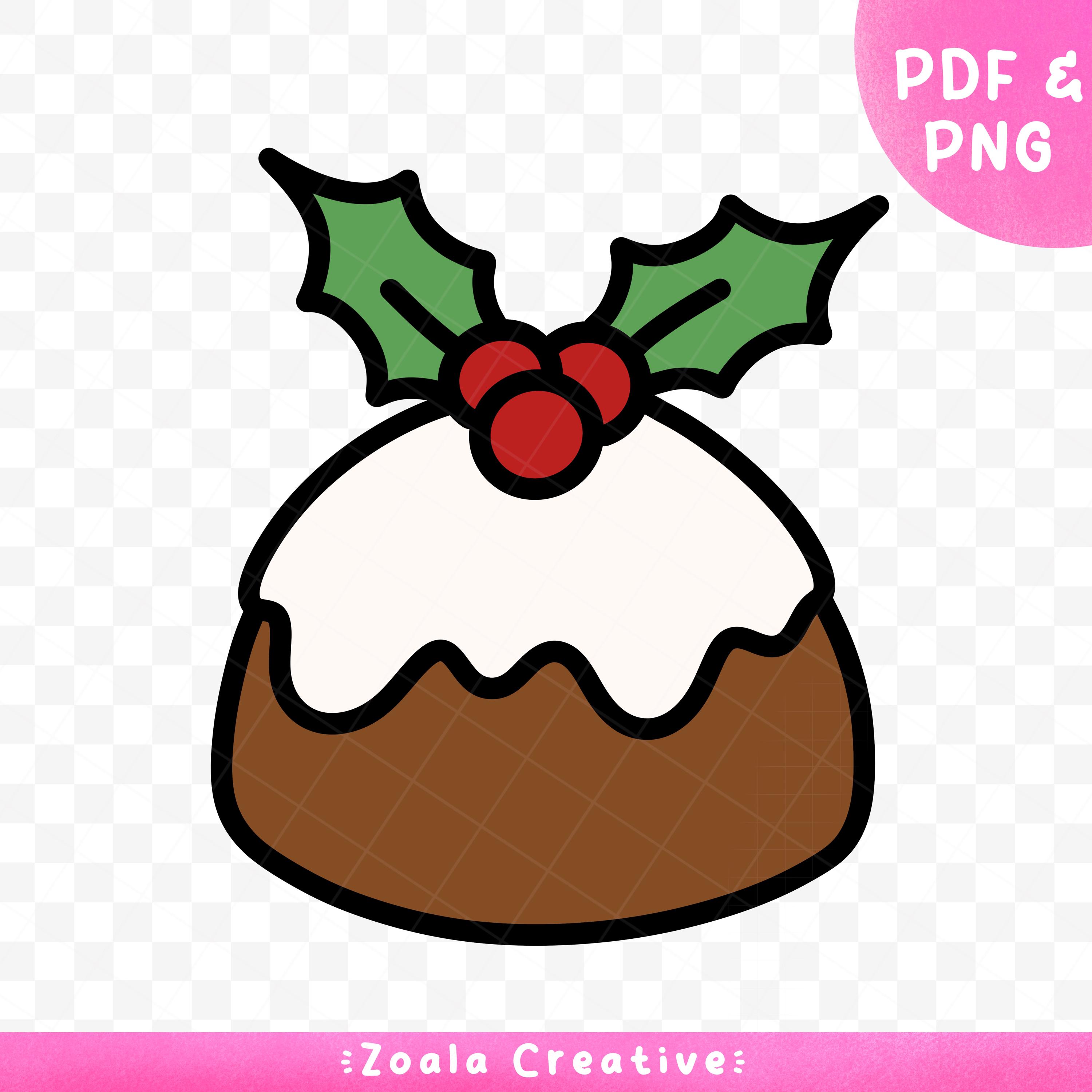 Simple Cartoon Christmas Pudding Clipart, DIY Craft - Printable ...