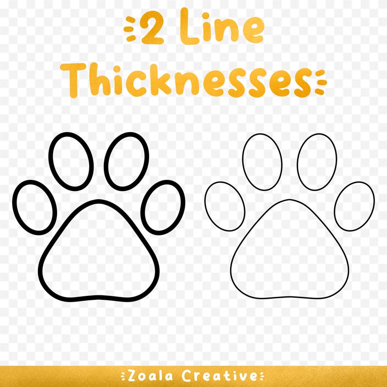 Simple Black Paw Print Outline Template, DIY Craft - Daycare Clipart ...