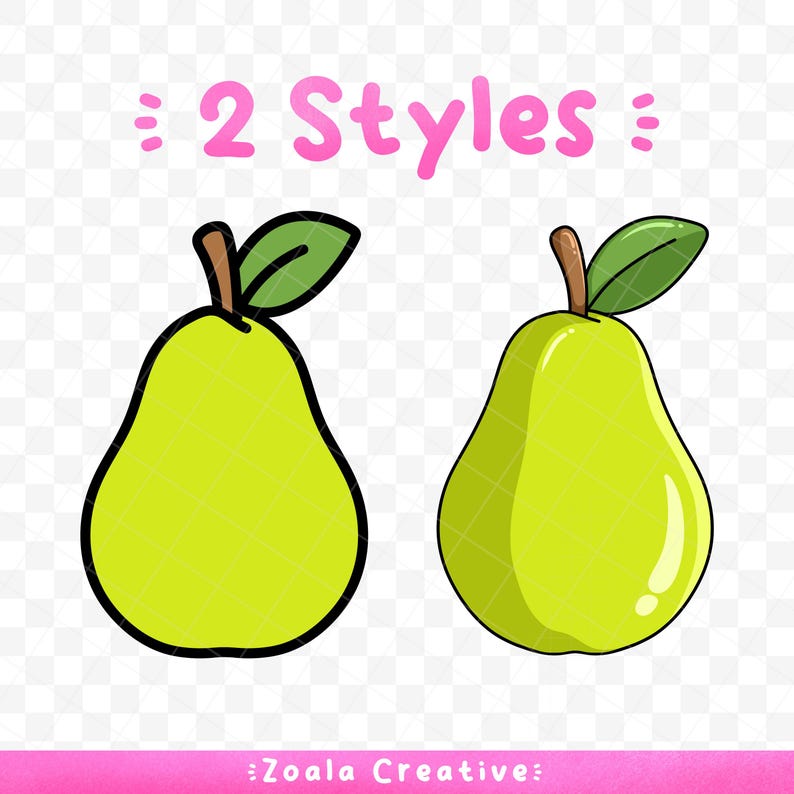 Simple Cartoon Pear Clipart, DIY Craft - Printable Solid Colour - Cute ...