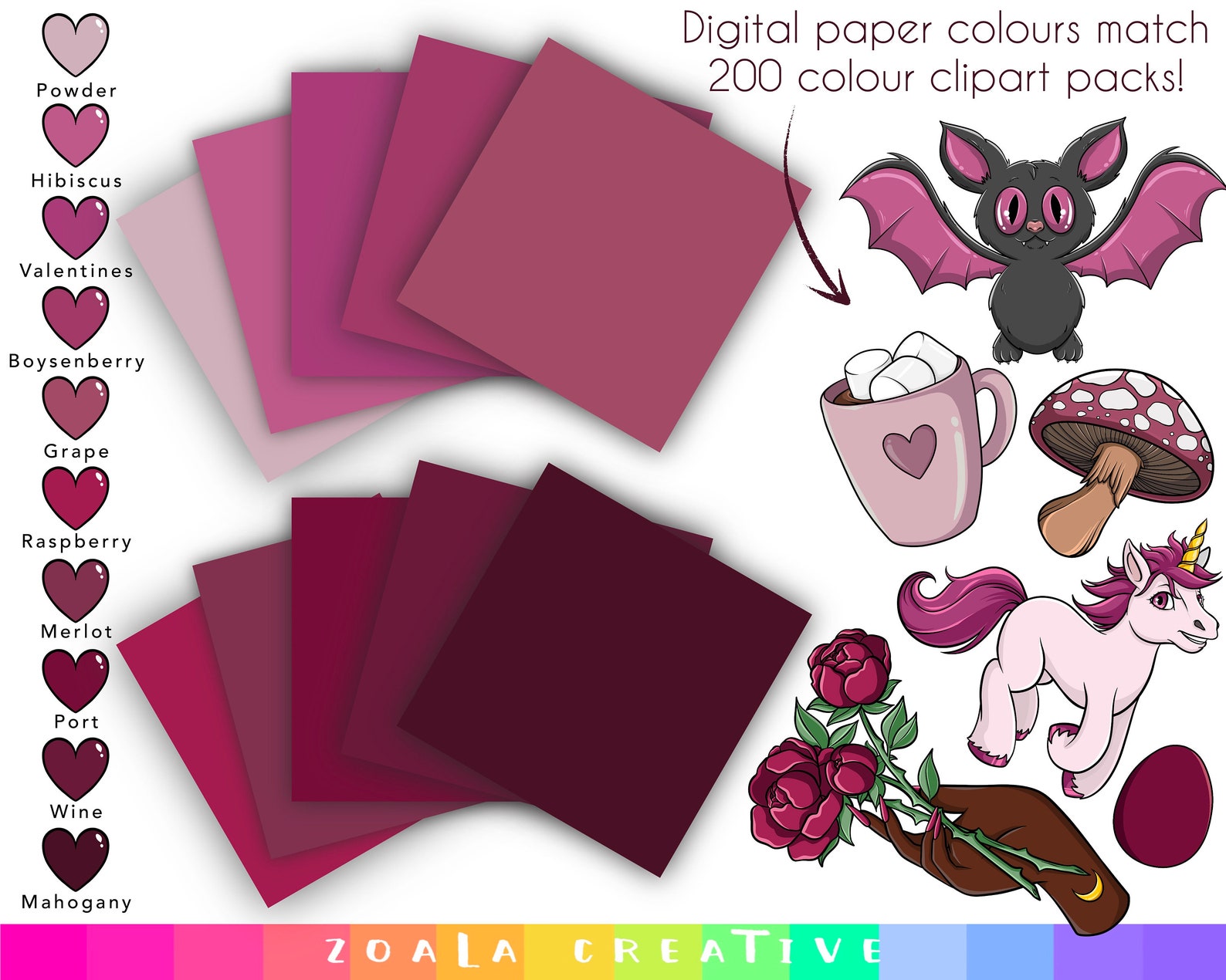 10 Solid Colour Mauve 12 X 12 Digital Paper for Scrapbooking ...