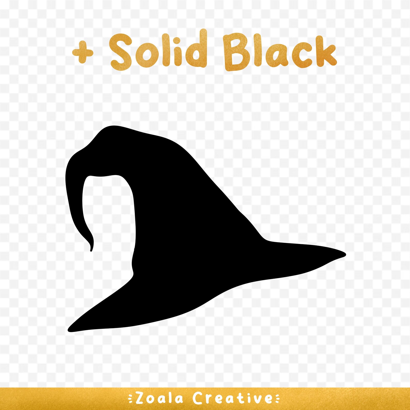 Simple Witches Hat Outline Template, DIY Craft - Printable Solid Black ...