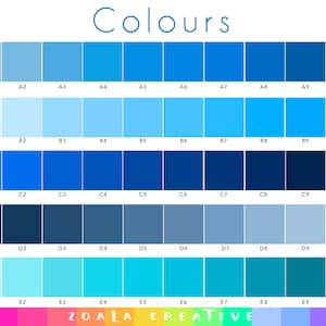 50 Shades of Blue 12 X 12 Digital Paper - Instant Download Bundle for ...