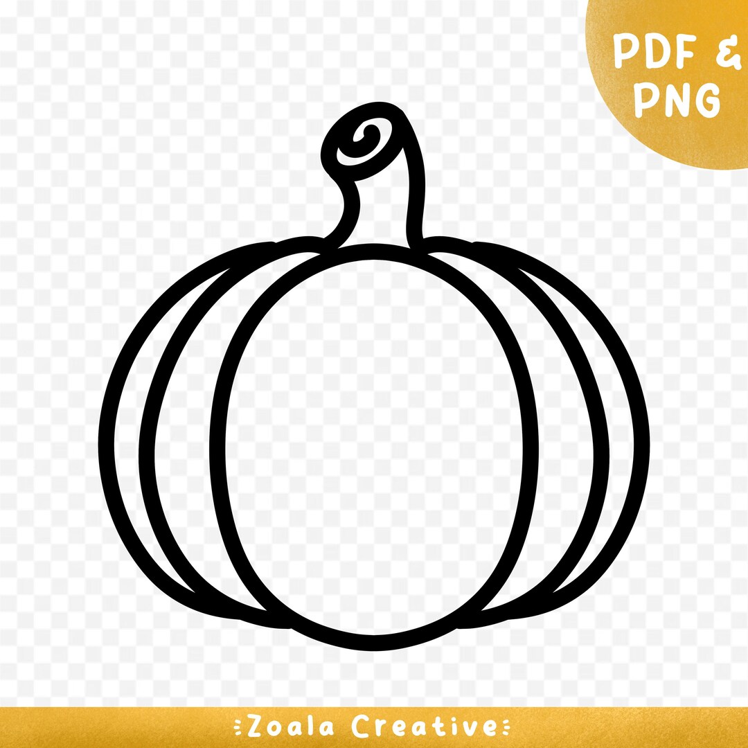 Simple Small Pumpkin Outline Template, DIY Craft - Printable Solid Cute ...