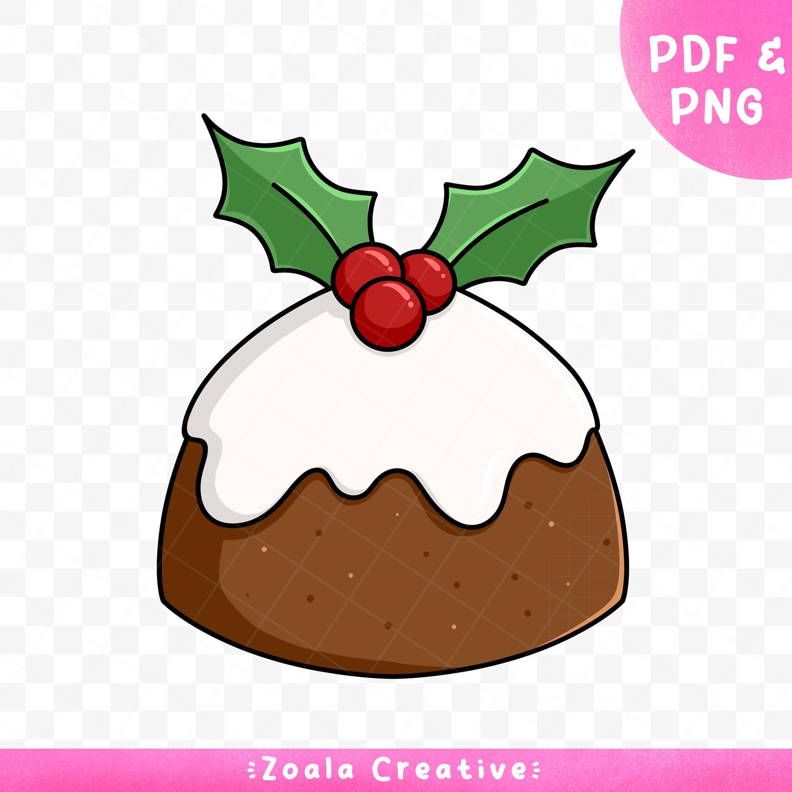 Simple Cartoon Christmas Pudding Clipart, DIY Craft - Printable ...