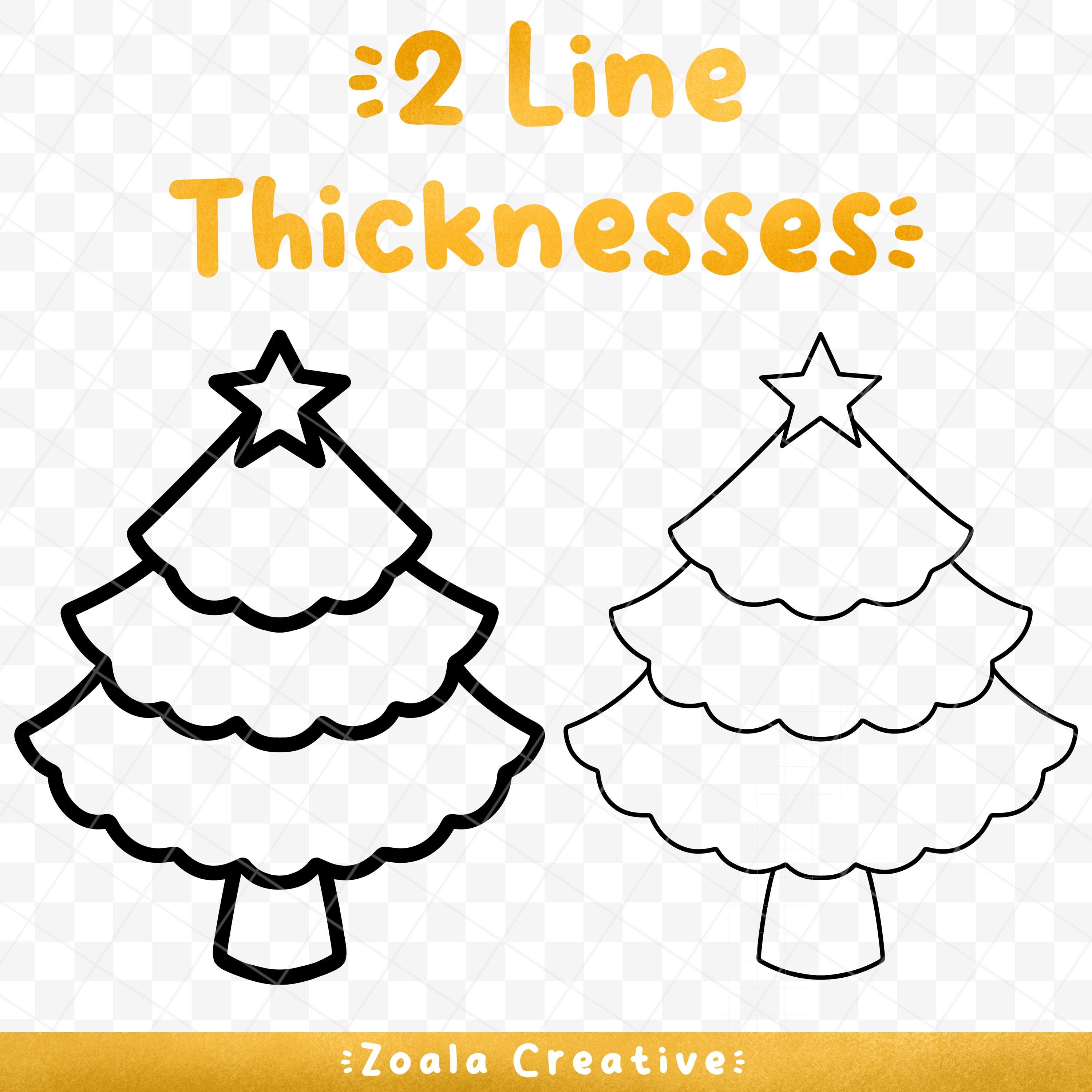 Simple Cartoon Christmas Tree Template Outline, DIY Craft Printable ...
