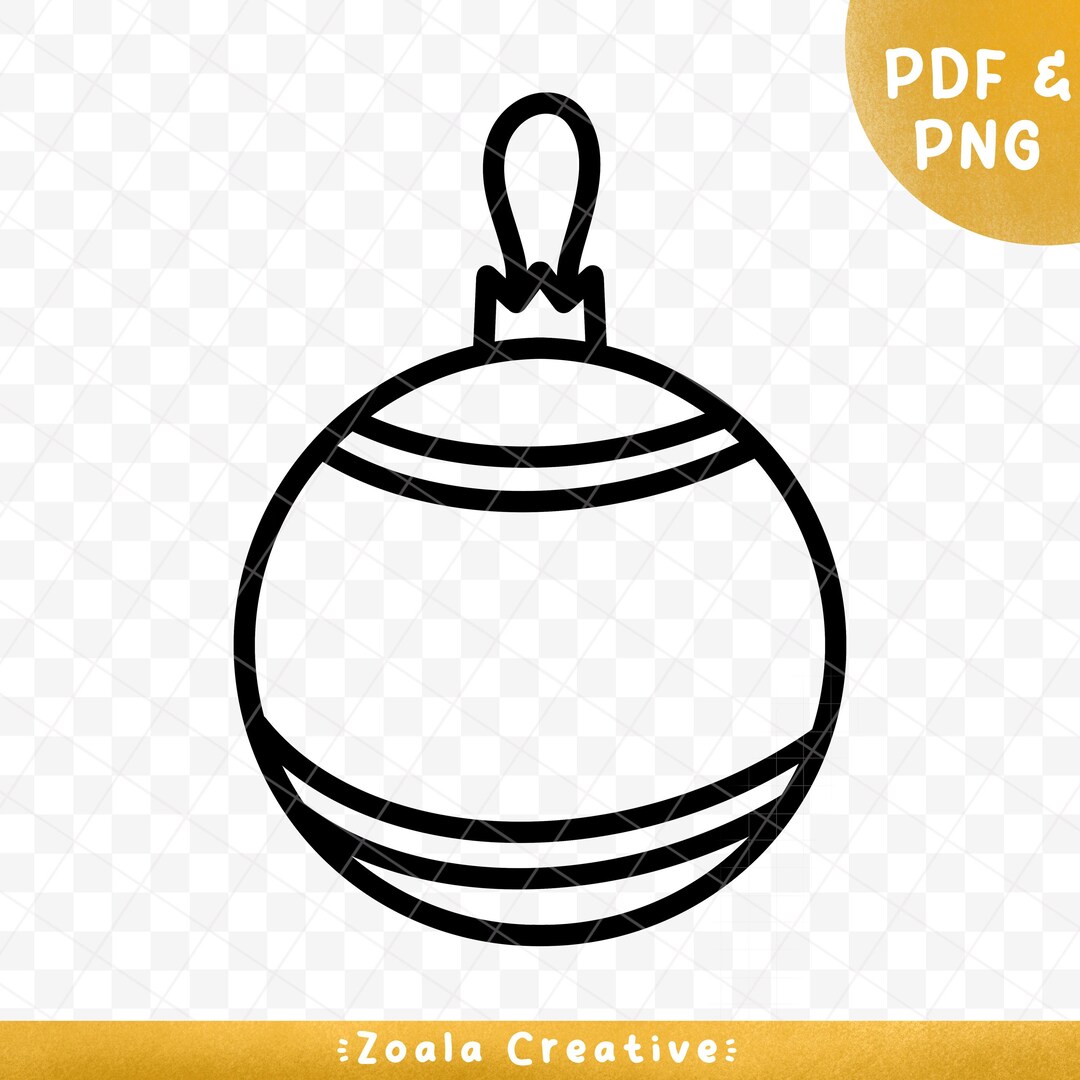 Simple Cartoon Christmas Bauble Template Outline, DIY Craft Printable ...