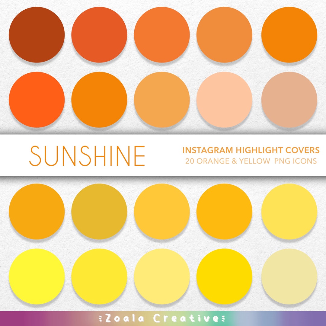 20 Solid Orange and Yellow Instagram Highlight Covers - Bright, Warm ...