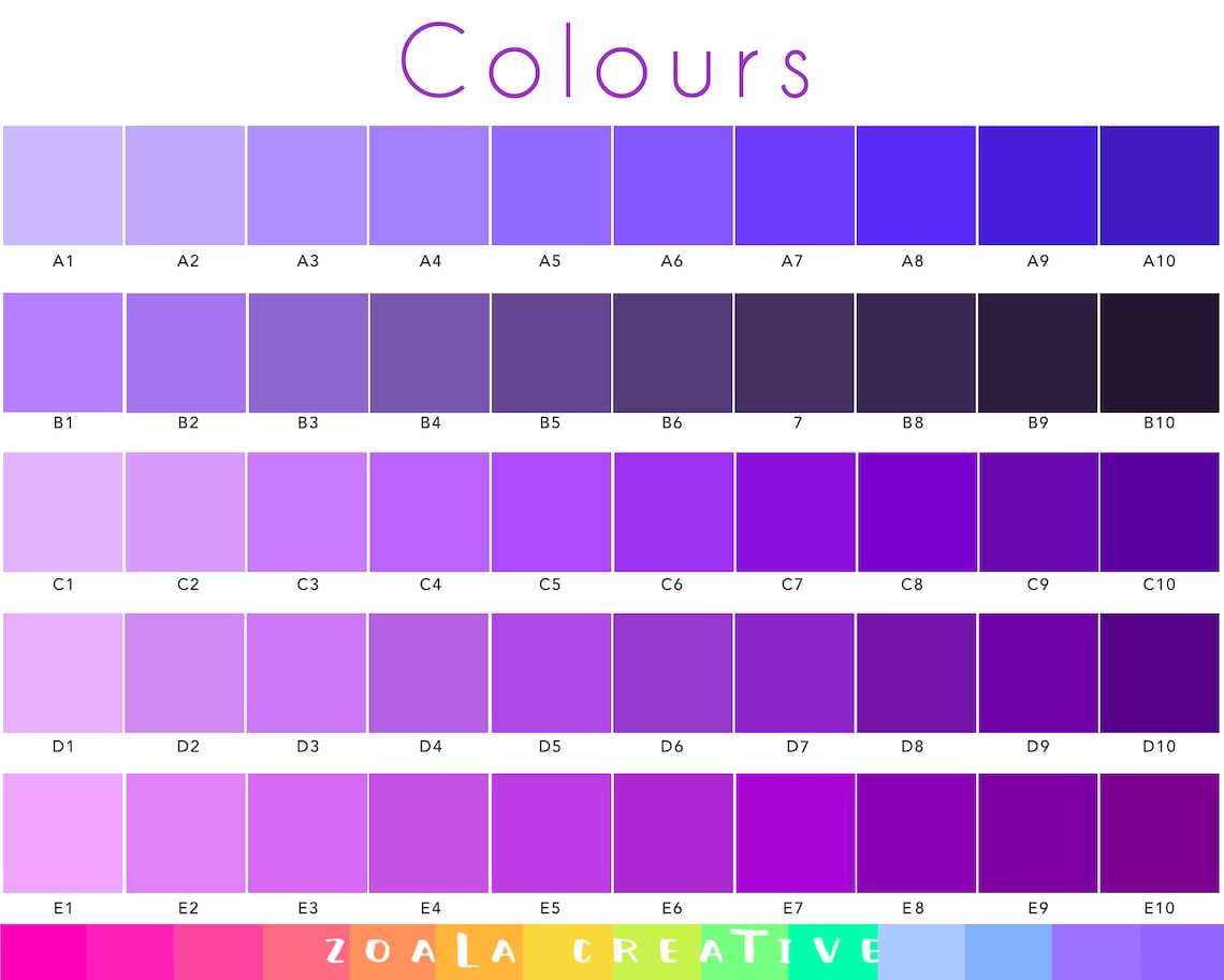 50 Shades of Purple 12 X 12 Digital Paper - Instant Download Bundle for ...
