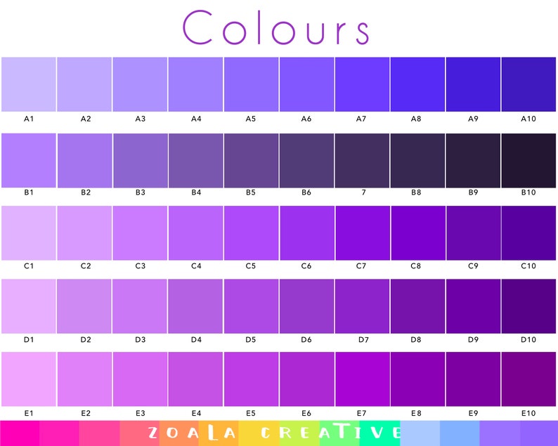 50 Shades of Purple 12 X 12 Digital Paper - Instant Download Bundle for ...