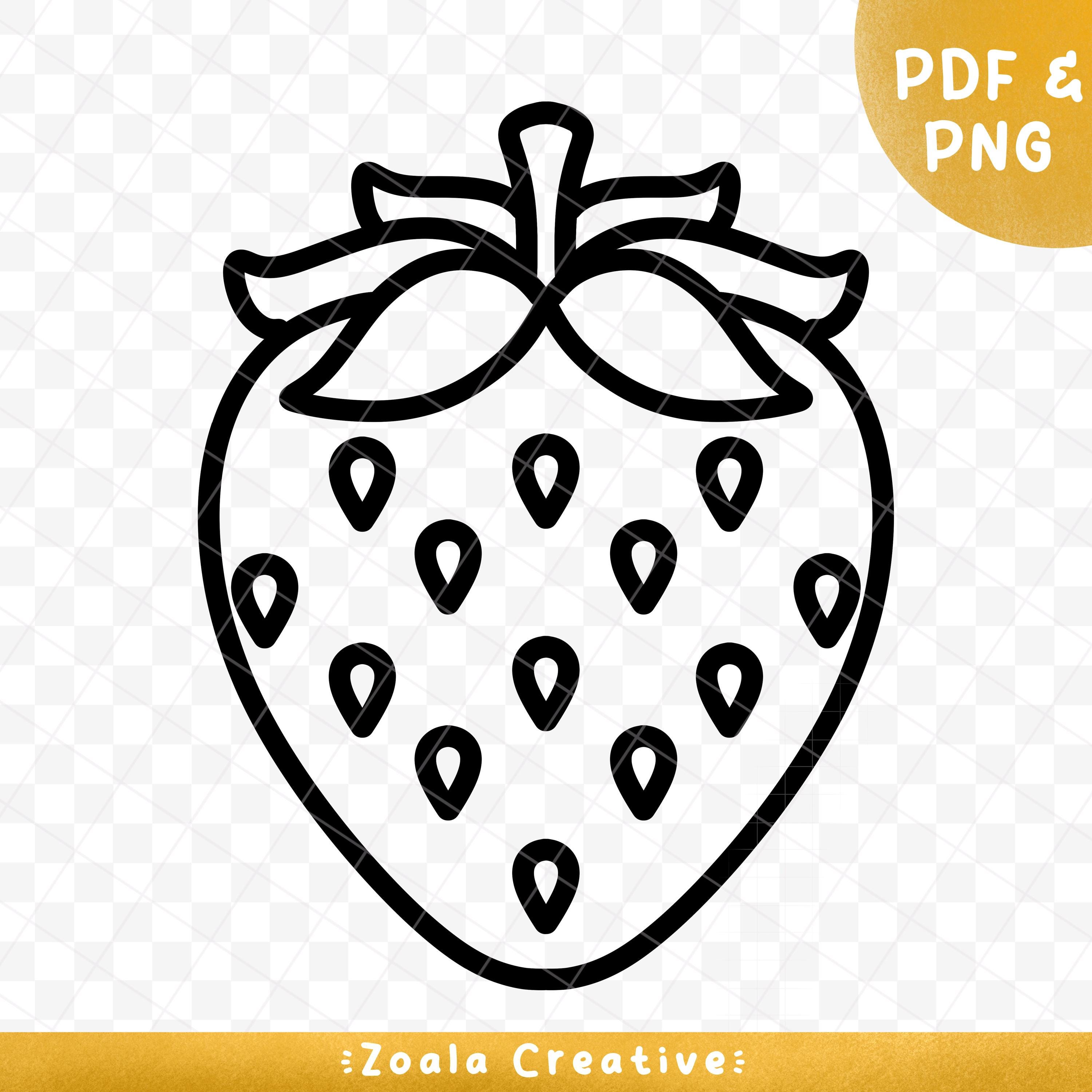 Simple Cartoon Strawberry Template Outline, DIY Craft - Printable ...