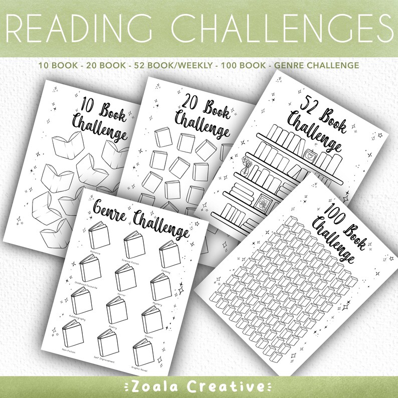 Colouring in Reading Journal - Hand Drawn Book Art - Book Tracker ...
