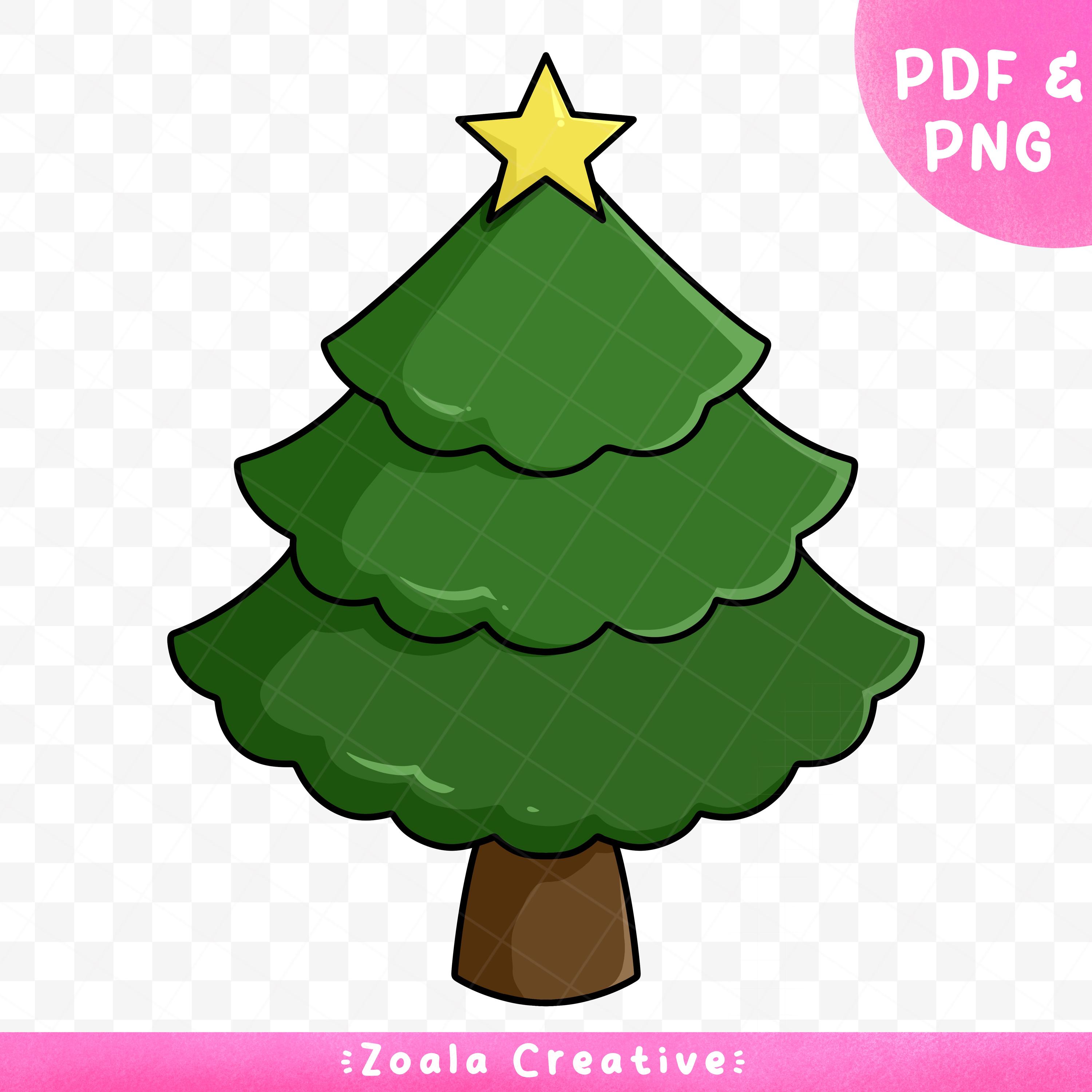 Simple Cartoon Christmas Tree Clipart, DIY Craft - Printable Download ...