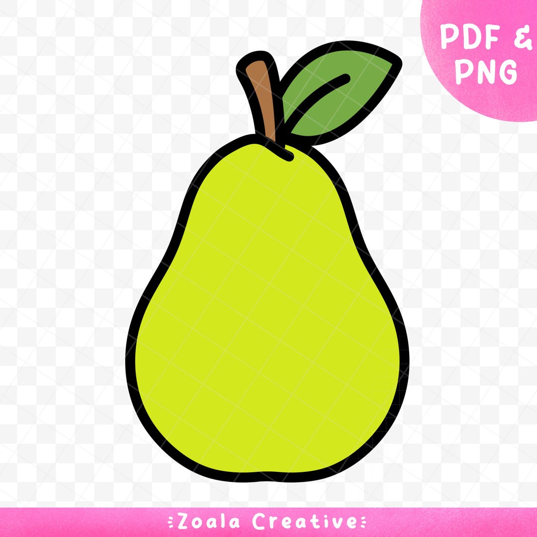 Simple Cartoon Pear Clipart, DIY Craft - Printable Solid Colour - Cute ...