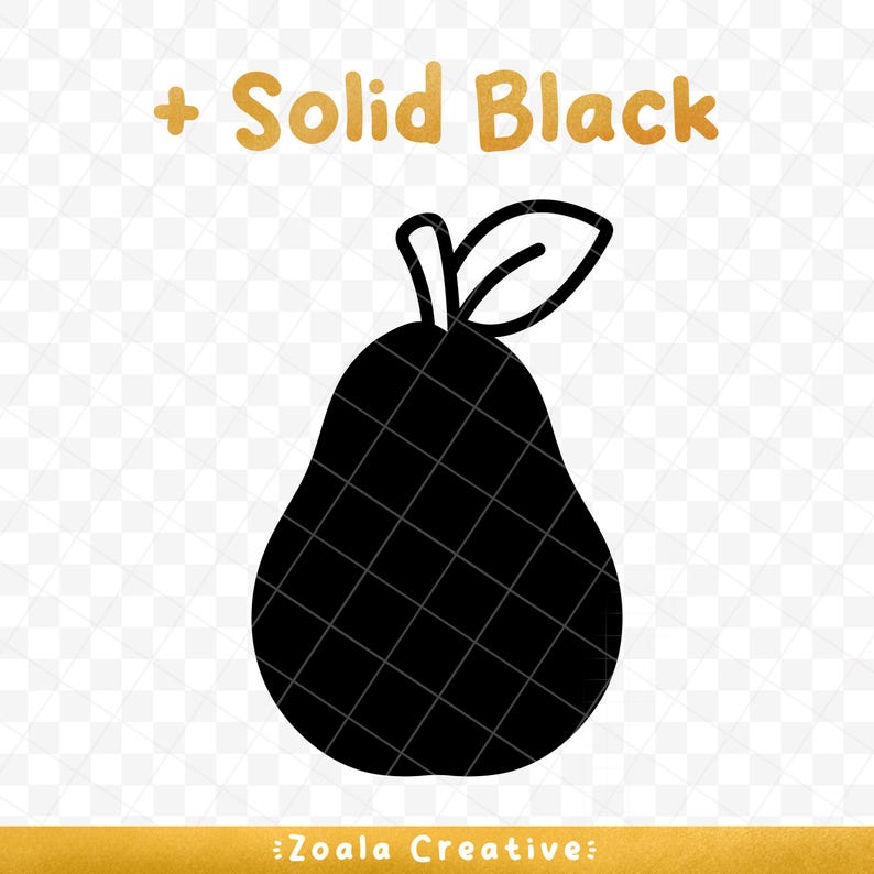 Simple Cartoon Pear Template Outline, DIY Craft - Printable Solid ...