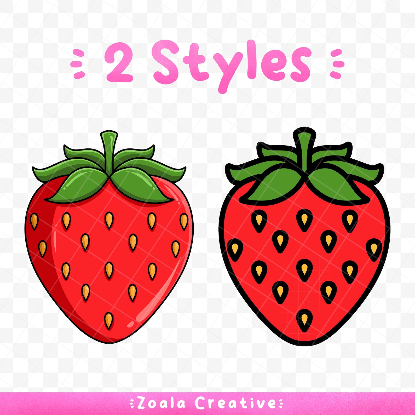 Simple Cartoon Strawberry Clipart, DIY Craft - Printable Solid Colour ...