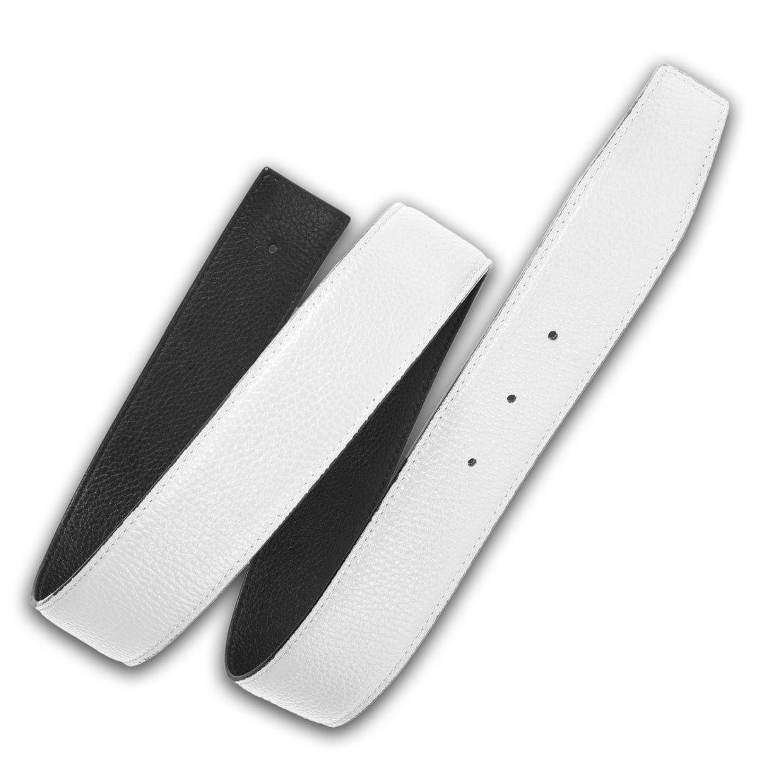 Reversible Leather Belt White 32mm 1,25 or 40mm 1,5 Without H Buckle ...