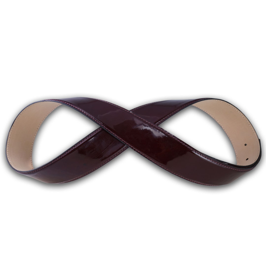 Dark Brown Patent Leather Belt 32 Mm 1.25