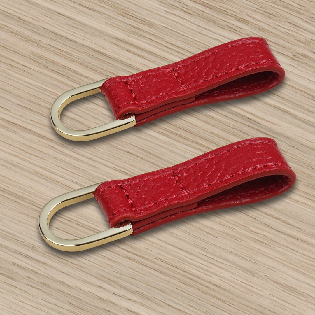 Togo Red Leather for Birkin / Kelly 2 Shoulder Strap Adapter D Ring ...