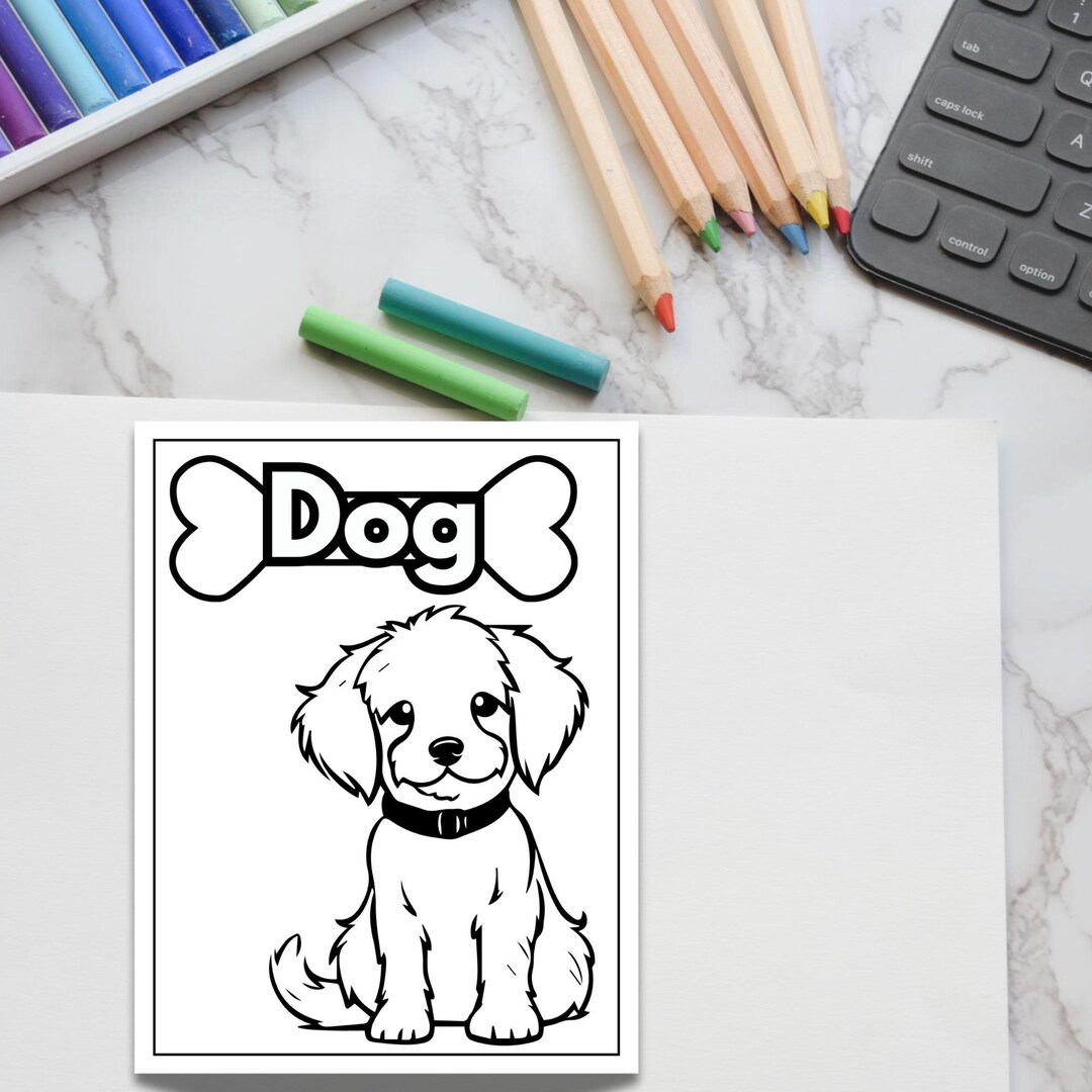 Dog Coloring Page, D is for Dog, Coloring Page for Toddlers, 2-5 Years ...