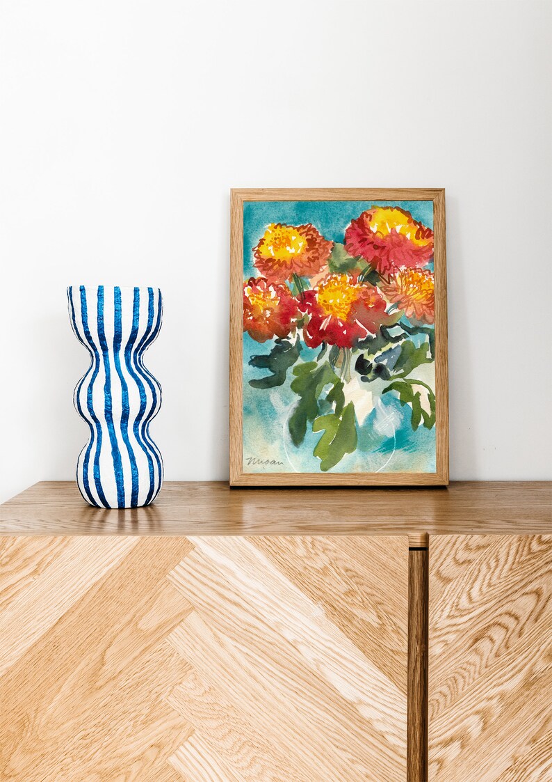 Bouquet an Original Tropical Still Life Watercolor by - Etsy