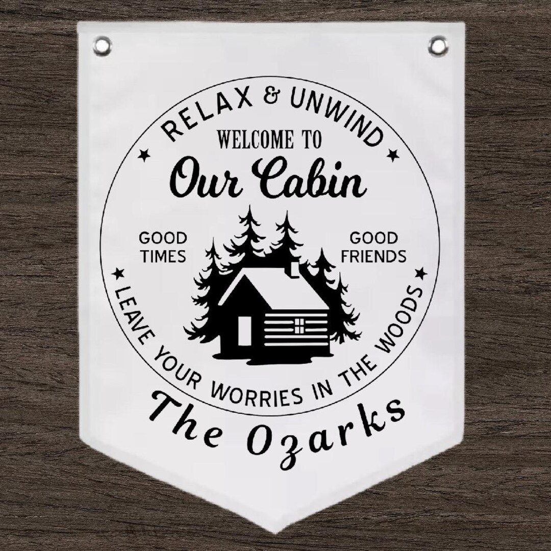 Cabin Custom Name Banner | Personalized Wall Name Sign | Cabin Decor ...