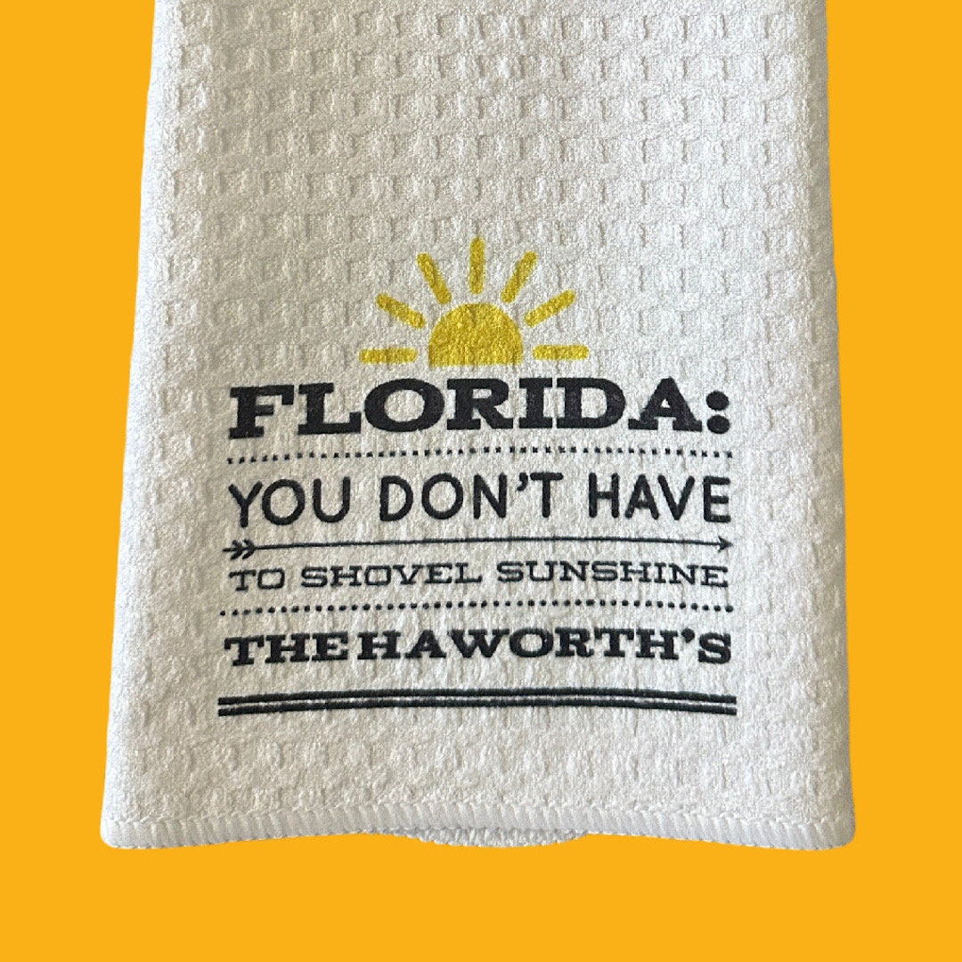 Florida Dish Towel Sunshine State Kitchen Towel Hand Towel Housewarming ...