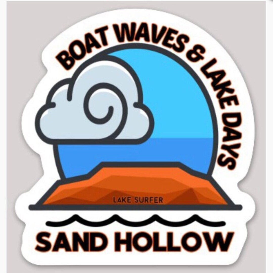 Sand Hollow Boating Sticker | Boat Waves & Lake Days | Wake Surf | Utah ...