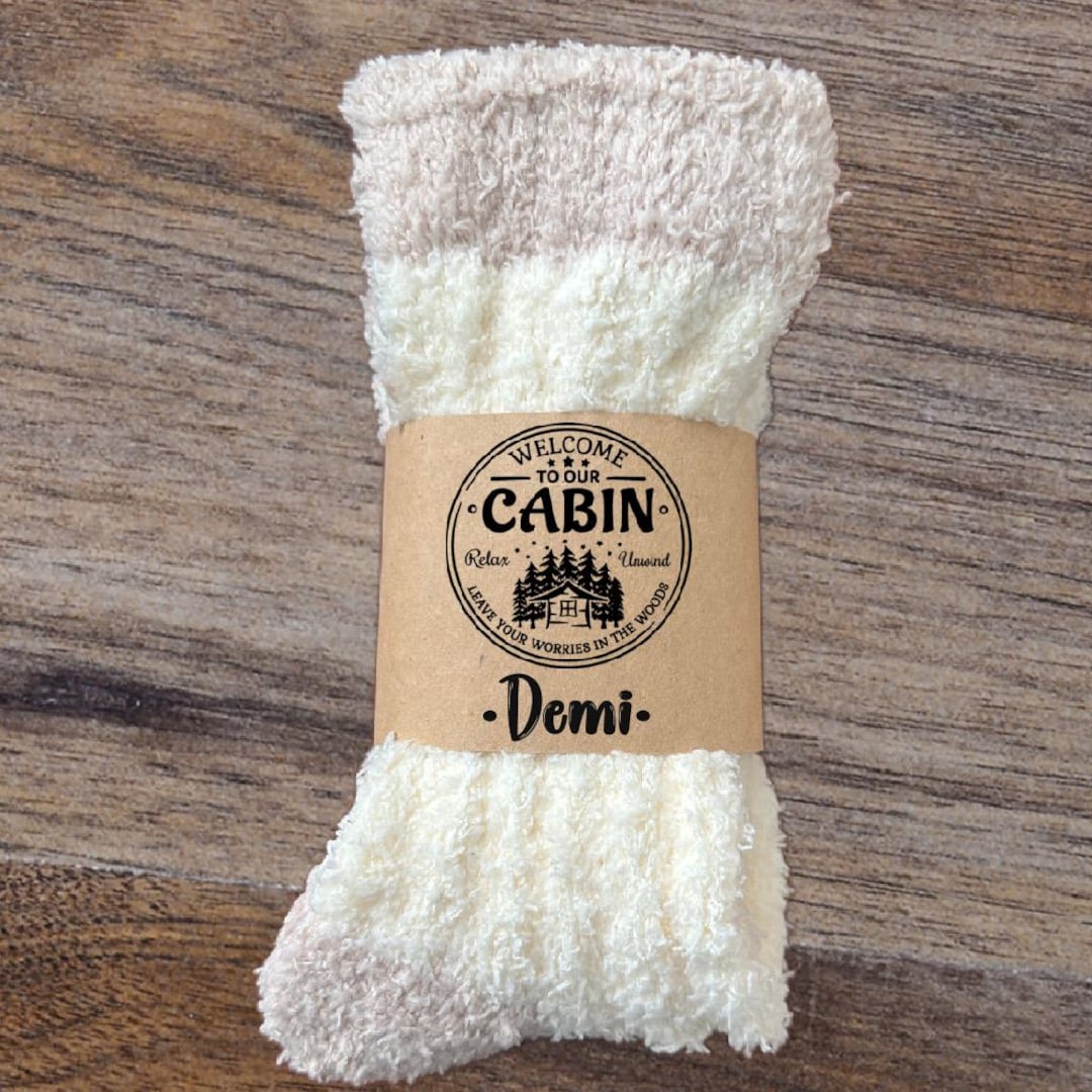 Personalized Fuzzy Socks: Welcome to the Cabin Gift - Etsy