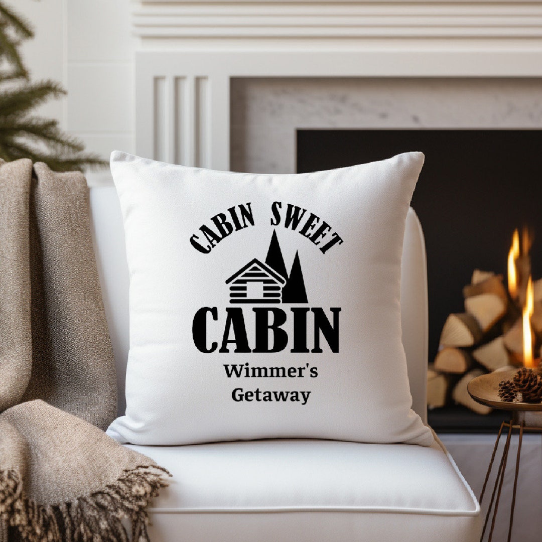 Cabin Pillow Cover | Cabin Sweet Cabin Decorations |custom ...