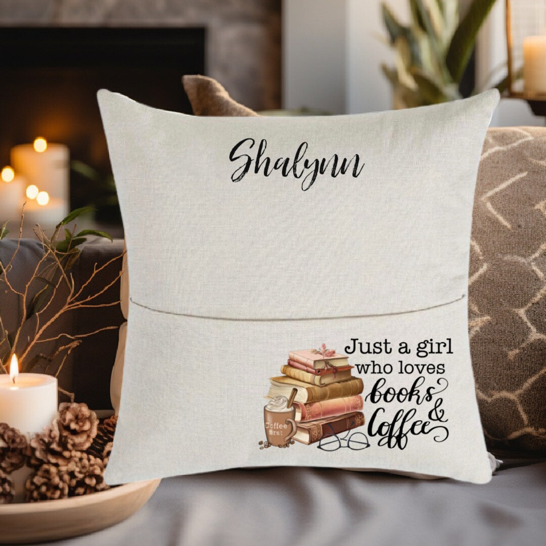 Book Lover Pillow Gift Book Pillow Pocket Pillow Case Personalized ...