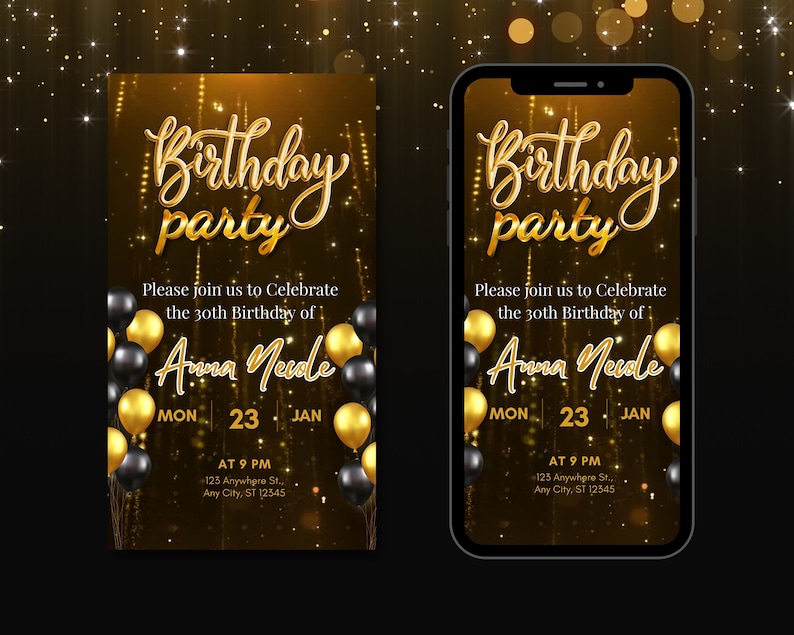 Video Birthday Party Invitation Animated Birthday Invitation - Etsy