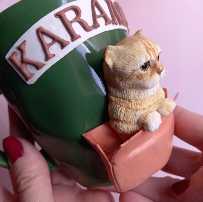Polymer Clay Personalized Portrait Cat Coffe Mug, Custom Cat Mug,gift ...