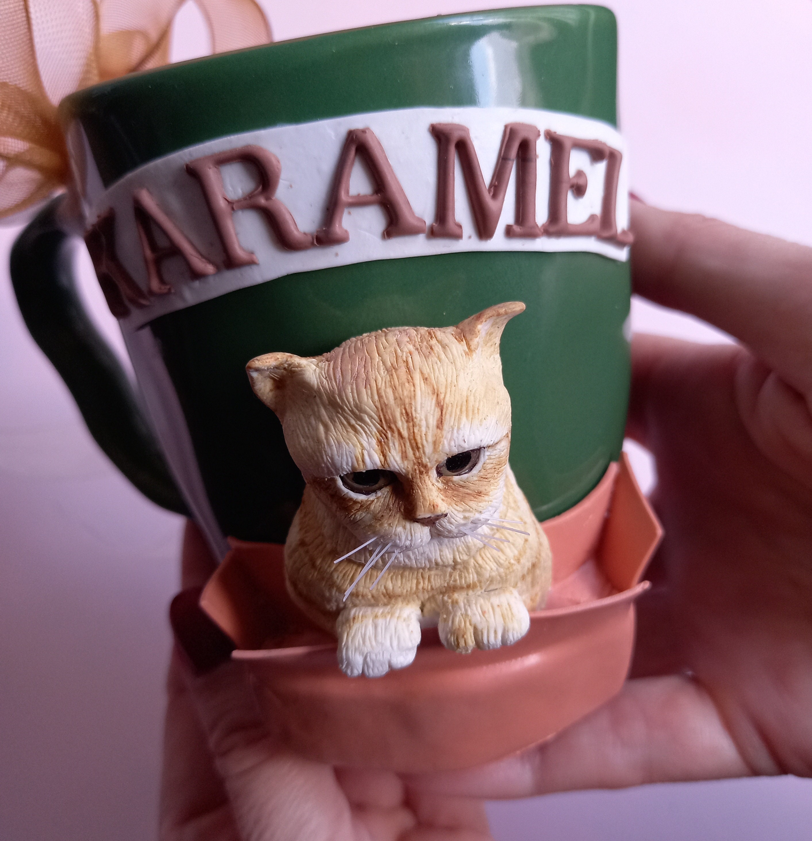 Polymer Clay Personalized Portrait Cat Coffe Mug, Custom Cat Mug,gift ...