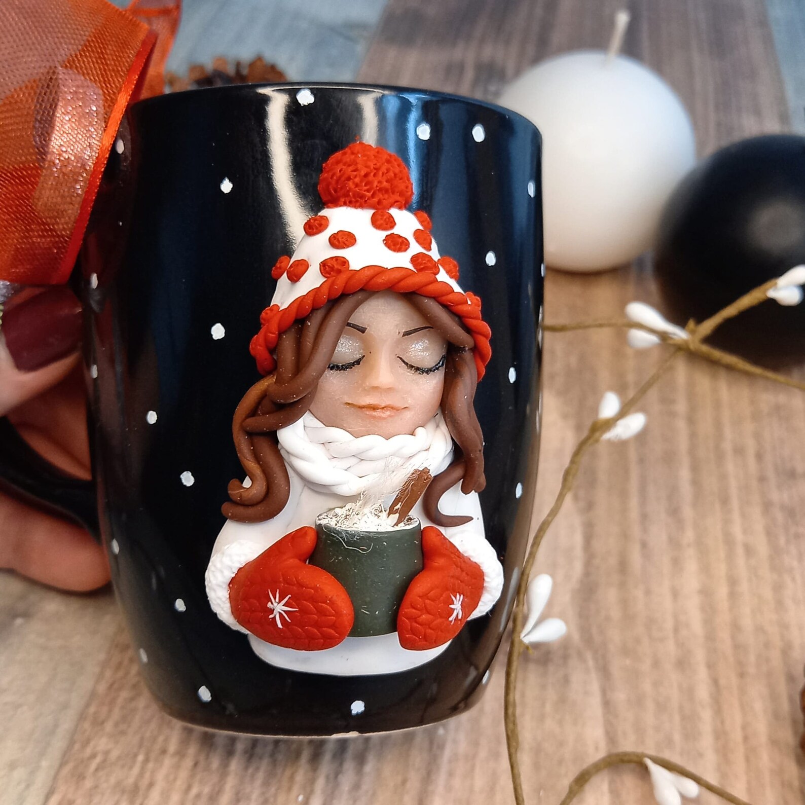 Polymer Clay Mug Customizable Ceramic Coffee Mug Special Women's Day ...